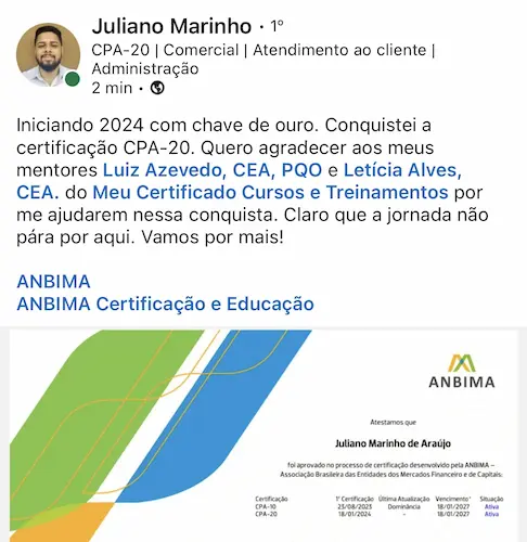 Curso CPA 20 – Meu Certificado Cursos